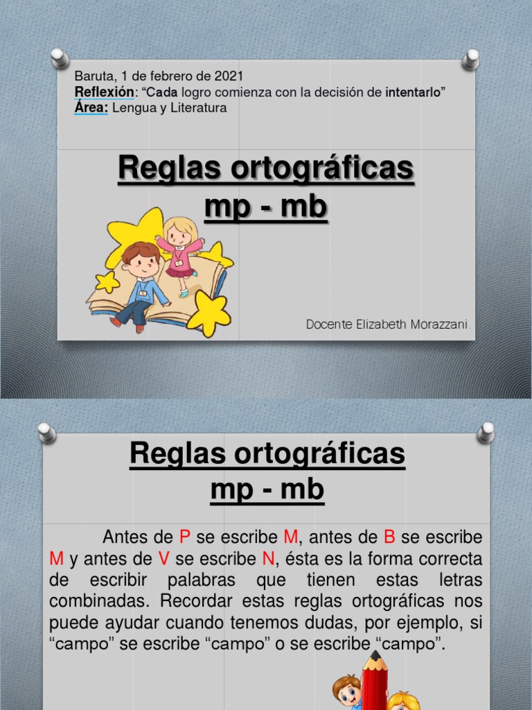 REGLAS ORTOGRAFICAS MP, MB 5to | PDF