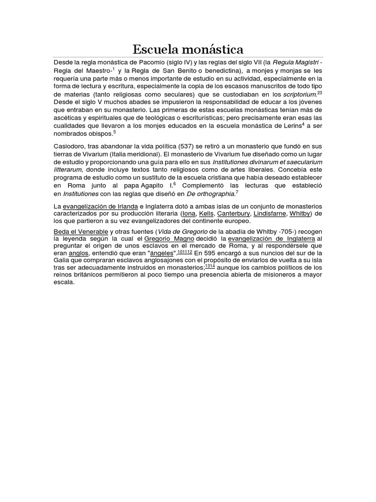 Escuela Monástica | PDF