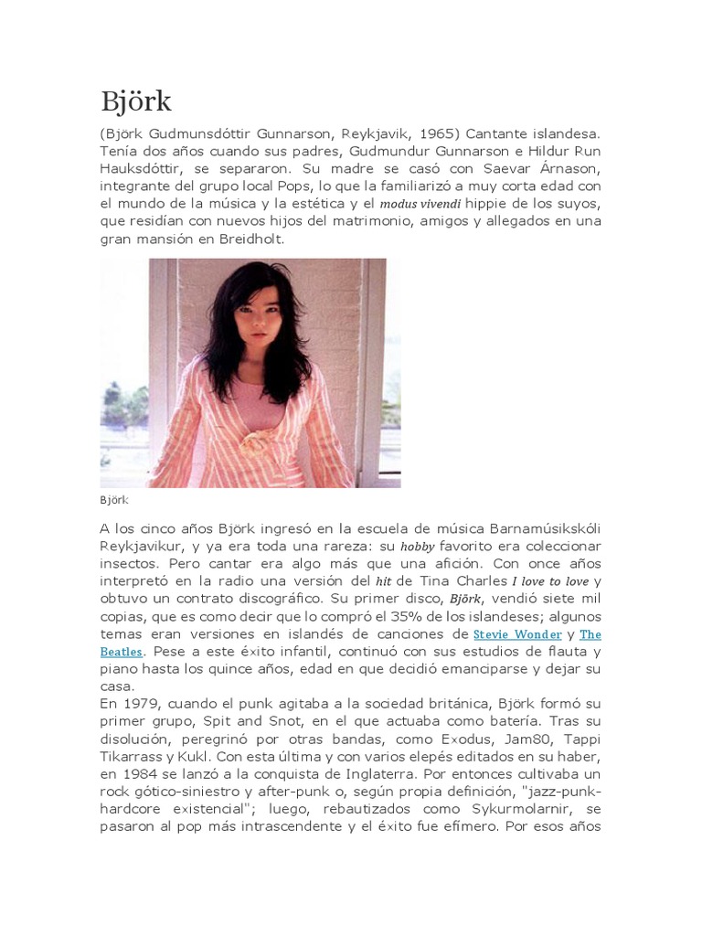Bjork | PDF | Entretenimiento (general)