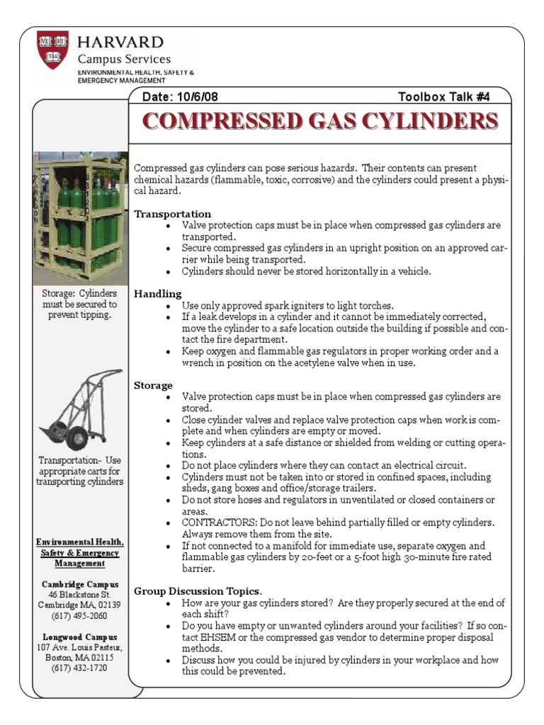 Safety Protocols for Storing, Transporting, and Handling Compressed Gas ...