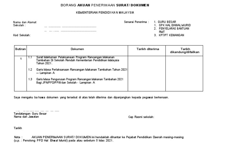 Borang Akuan RMT 2021 | PDF