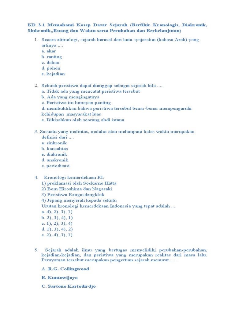 Sejarah Yang Dipakai Pra EBS | PDF