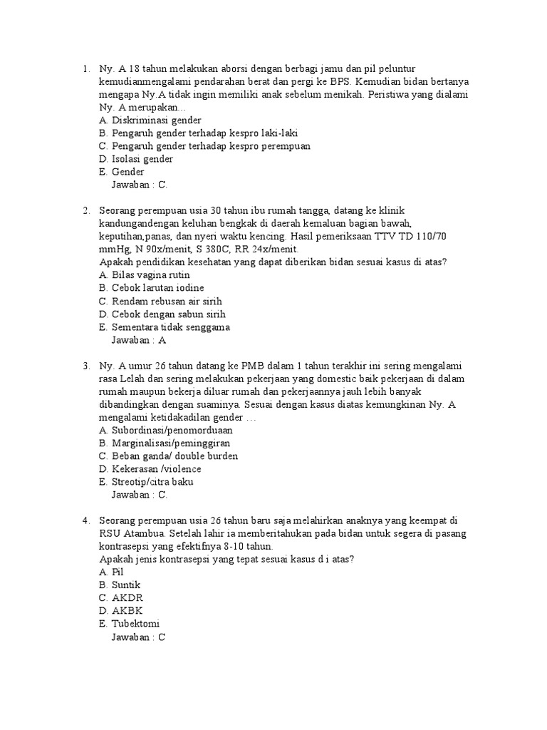 Soal Dan Kunci KB Kespro | PDF