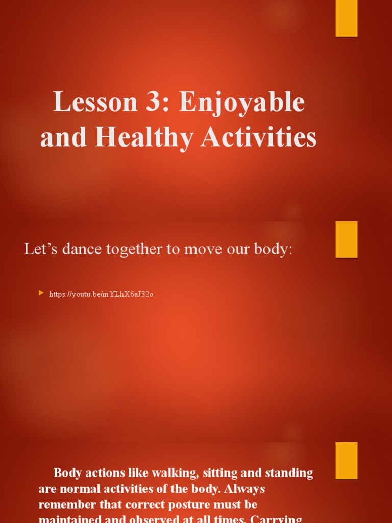 Lesson 3 Enjoyable Activities and Exercise | PDF | Self-Improvement ...