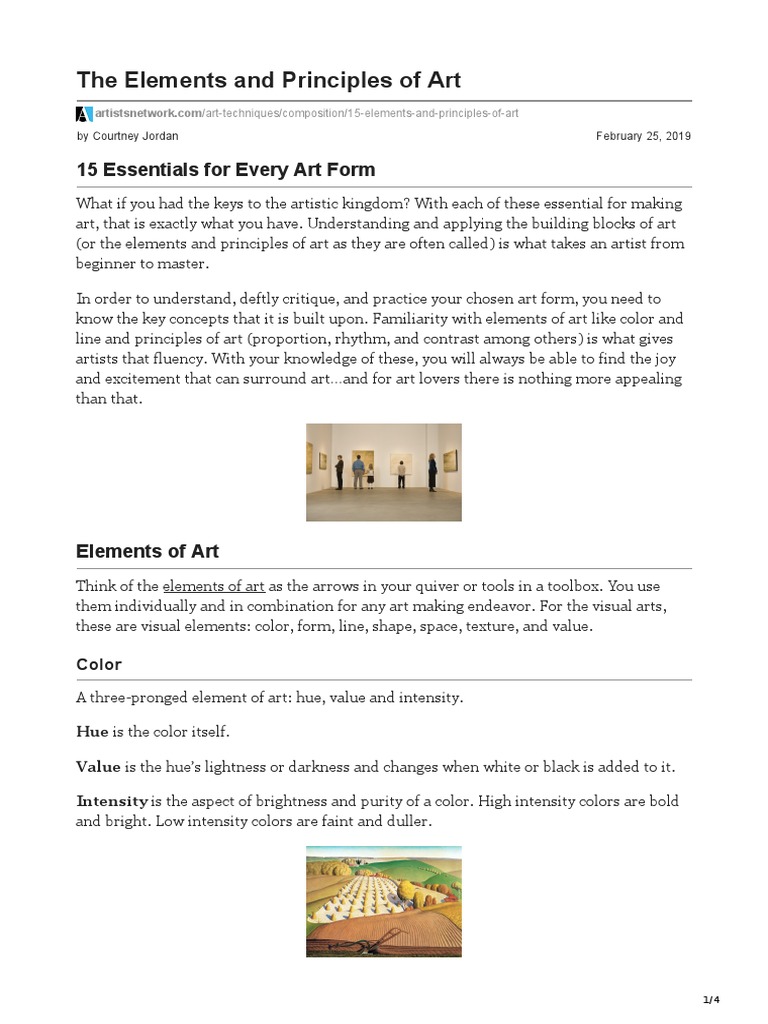 The Elements and Principles of Art | PDF | Aesthetics | Vision