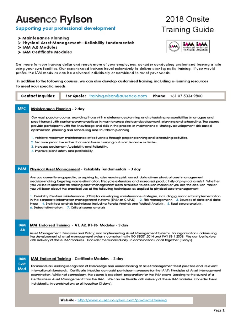 2018 Onsite Training Guide: Supporting Your Professional Development ...