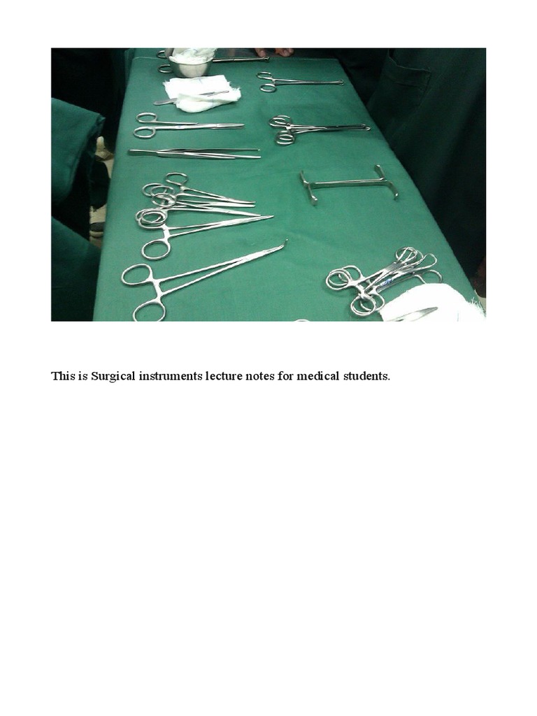 This Is Surgical Instruments Lecture Notes For Medical Students | PDF ...