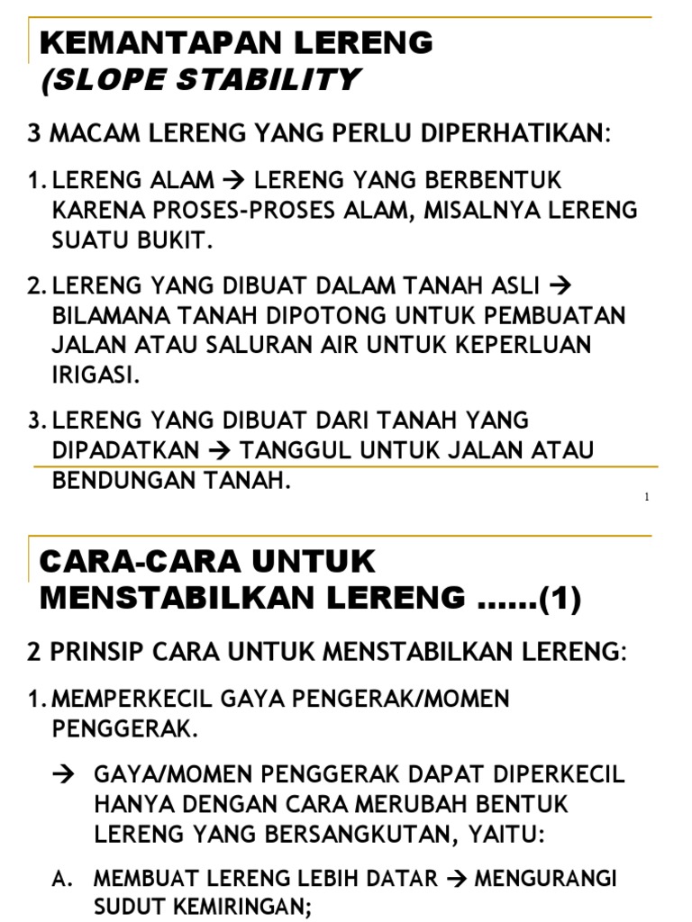 MEKTAN - 5 - Kemantapan Lereng | PDF