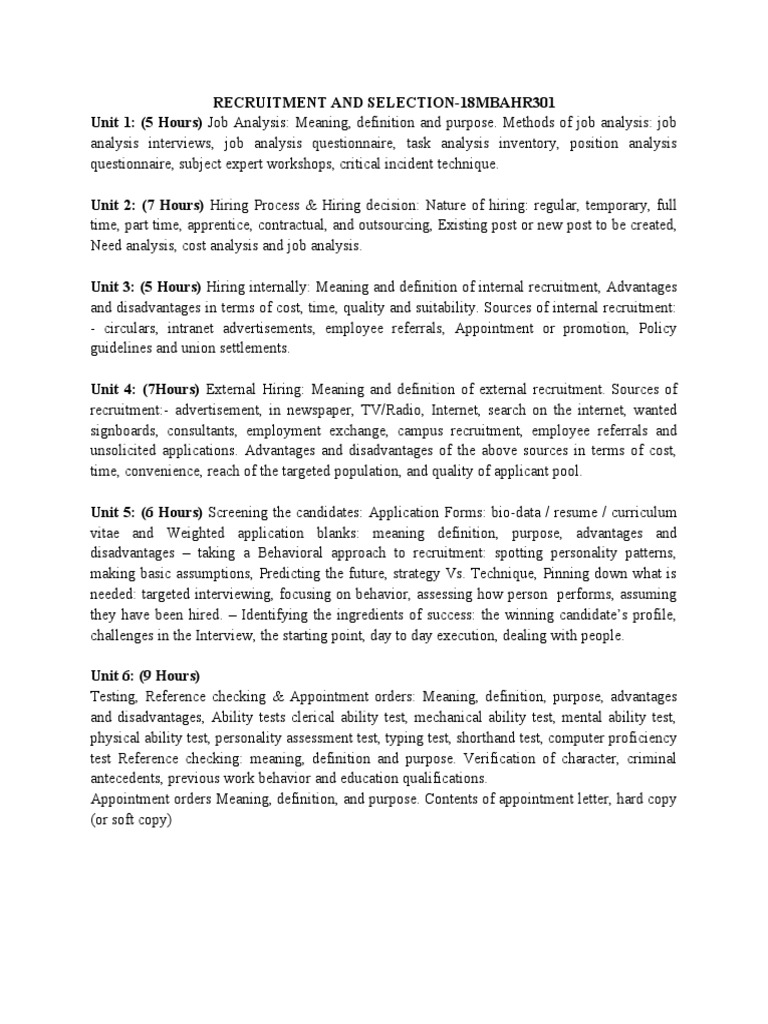 Recruitment and Selection Overview | PDF | Recruitment | Employment