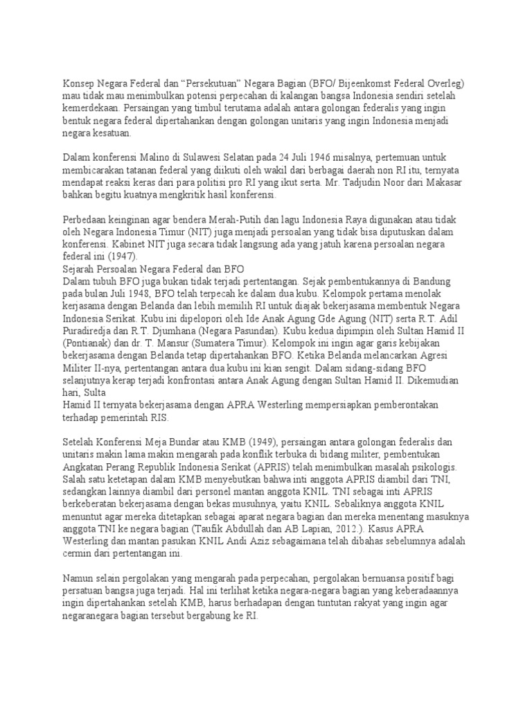 Konsep Negara Federal Dan BFO | PDF | Politik