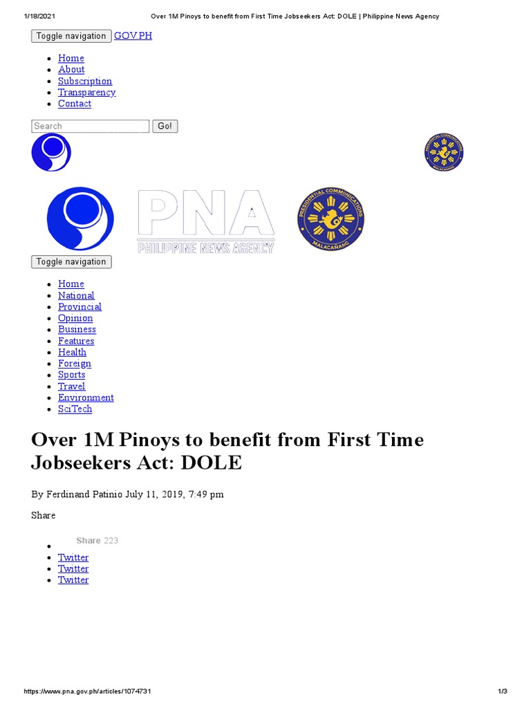 First Time Job Seeker News | PDF | Unemployment Benefits | Identity ...