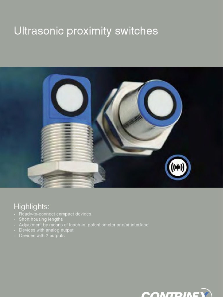 CONTRINEX Ultrasonic Proximity Switches | PDF | Ultrasound | Power Supply