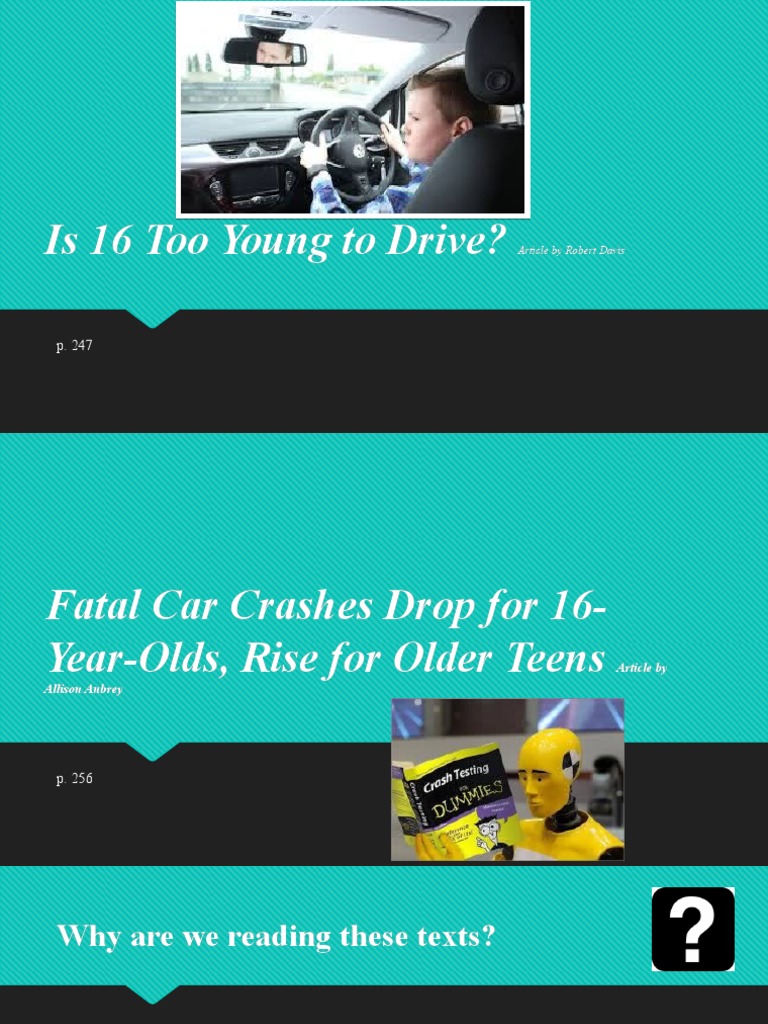 Is 16 the Right Age to Drive? | PDF | Writers | Adolescence