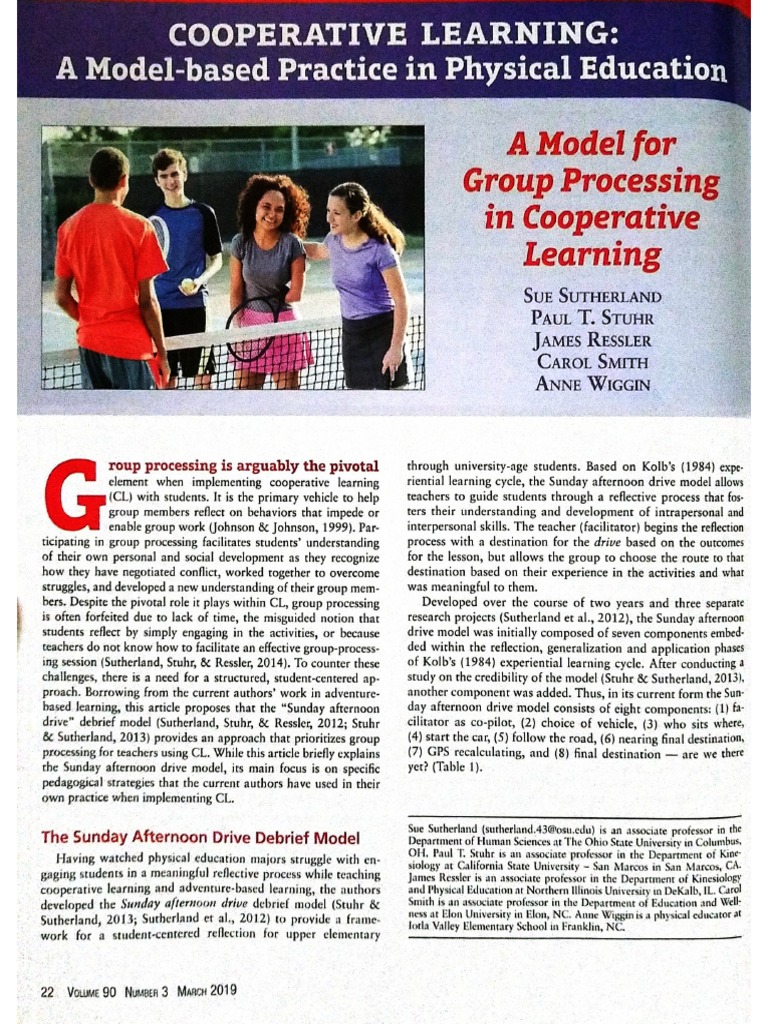A Model For Group Processing in Cooperative Learning | PDF