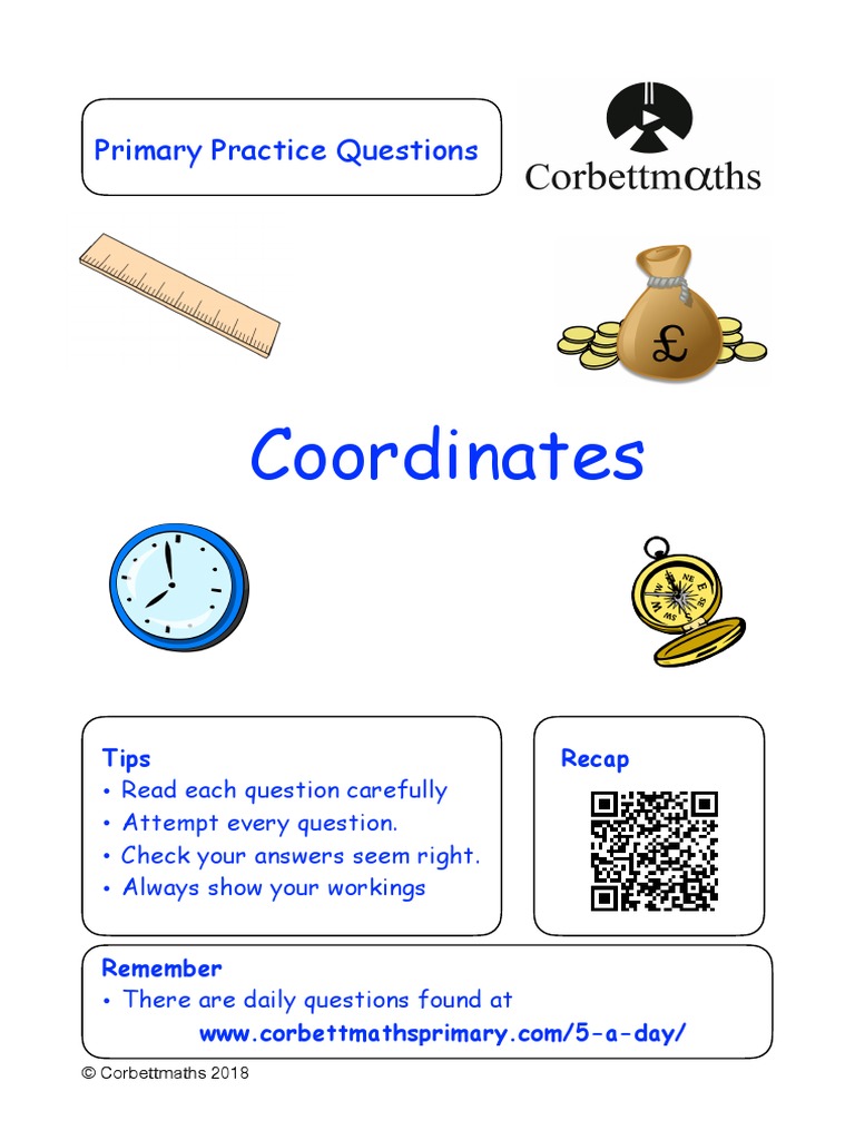 Coordinates: Primary Practice Questions | PDF | Space | Geometric Objects
