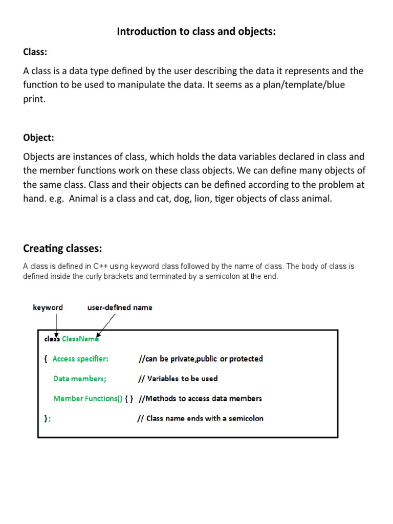 Chapter 3 Classes and Objects | PDF | Class (Computer Programming ...