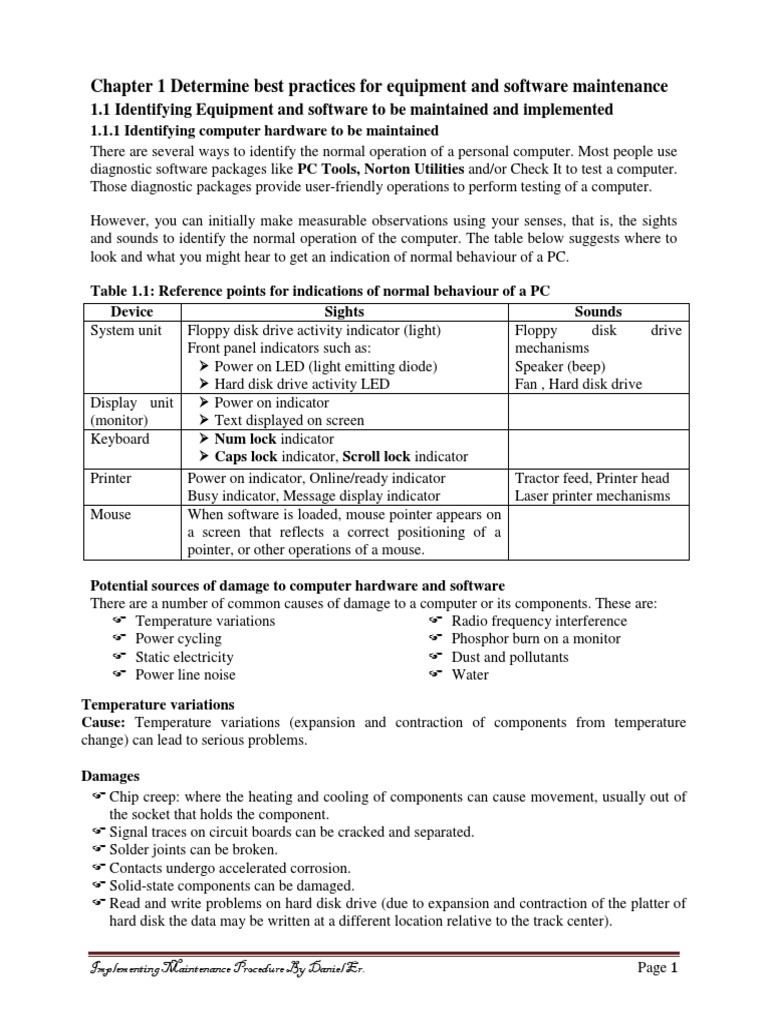 Chapter 1 Determine Best Practices For Equipment and Software ...