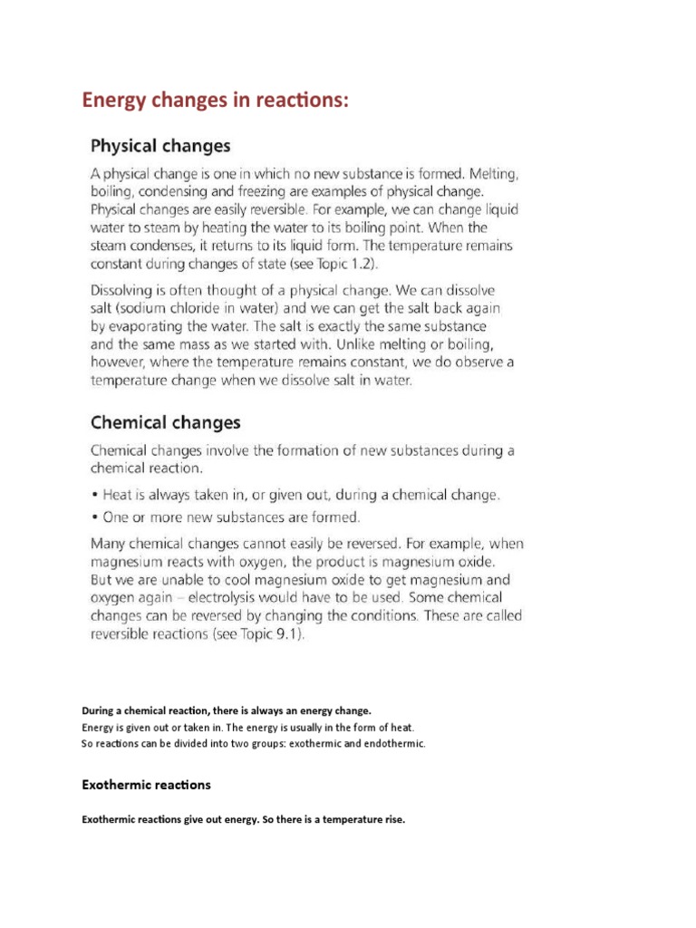 Chemistry of Energy in Reactions | PDF | Fuels | Chemical Reactions