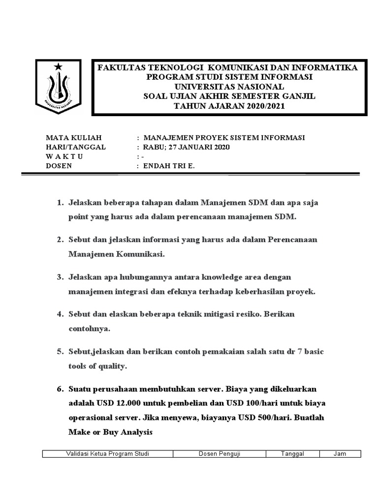 Soal UAS Ganjil MPSI 2021 Reguler | PDF