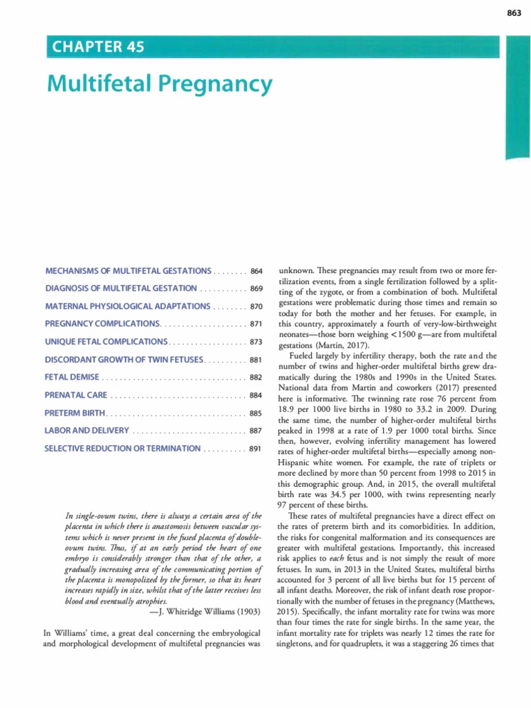 M U Ltifeta L Pregnancy: Mechanisms of Multifetal Gestations | PDF | Twin | Multiple Births