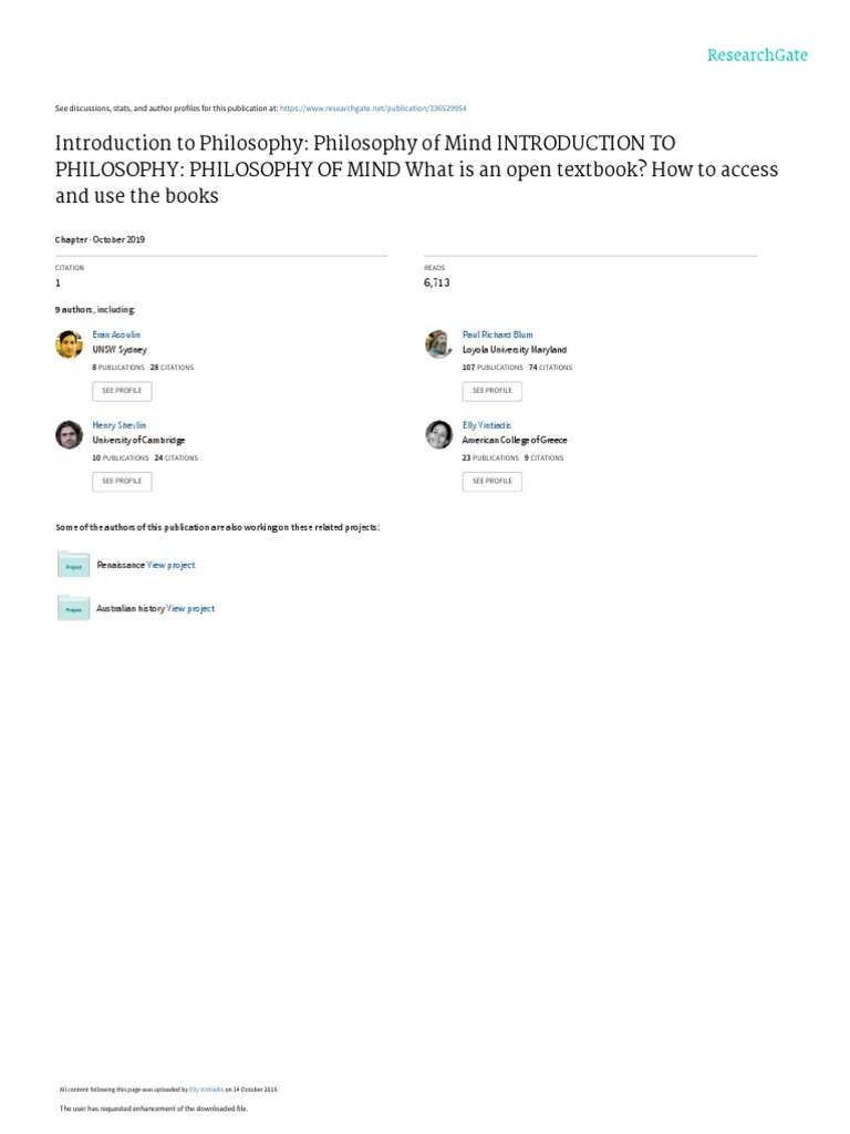 Introduction To Philosophy Philosophy of Mind | PDF | René Descartes ...