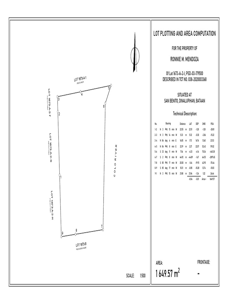 Lot Plotting and Area Computation: Ronnie M. Mendoza | PDF