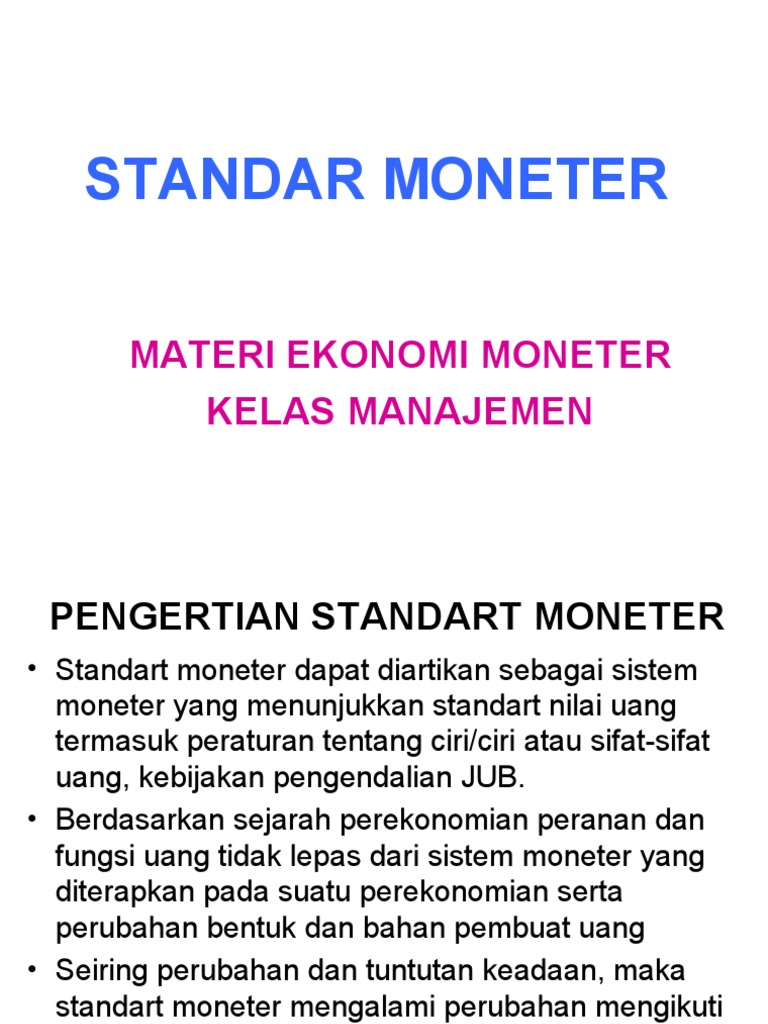 Standar Moneter | PDF