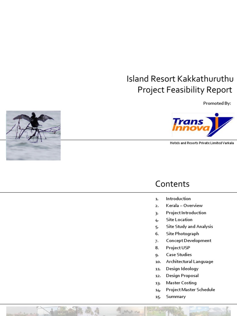 Island Resort Kakkathuruthu Project Feasibility Report: Promoted by ...