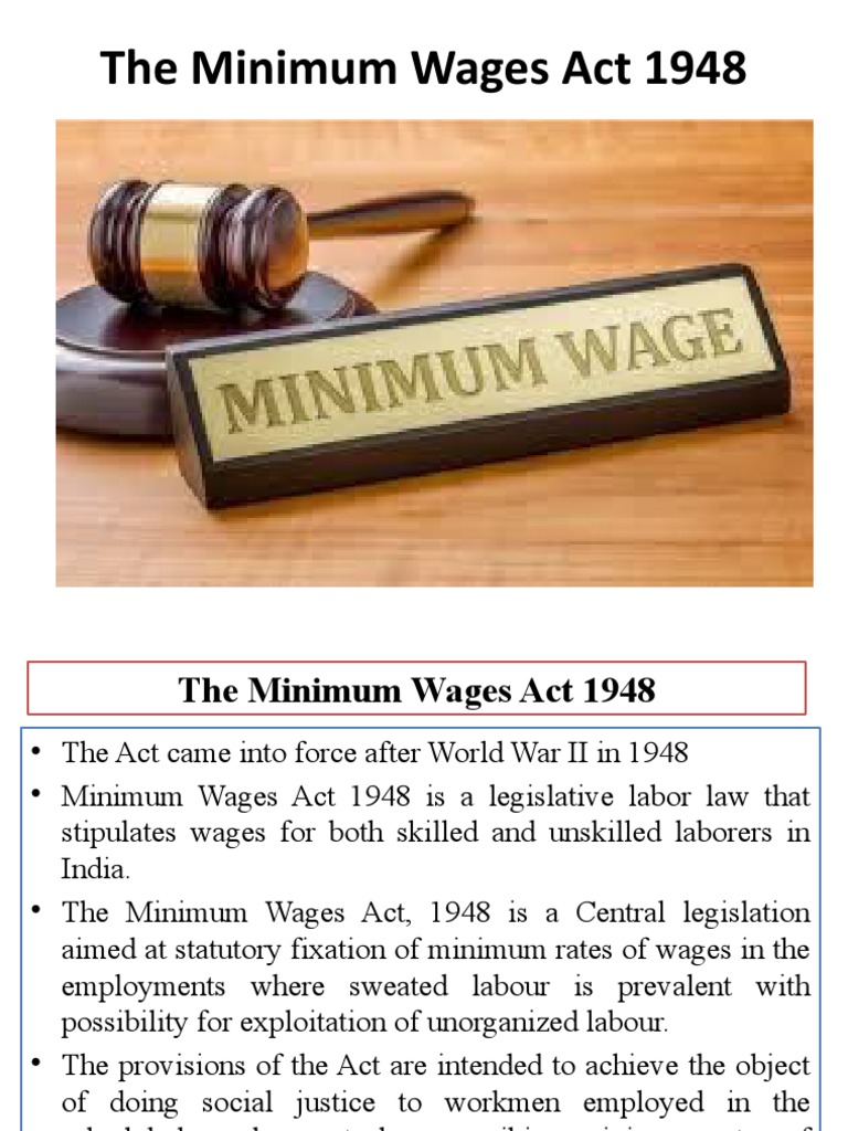 The Minimum Wages Act 1948 | PDF | Wage | Living Wage