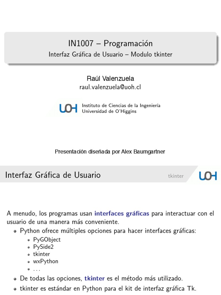 Introducción a tkinter en Python | PDF | Ventana (informática) | Python (lenguaje de programación)