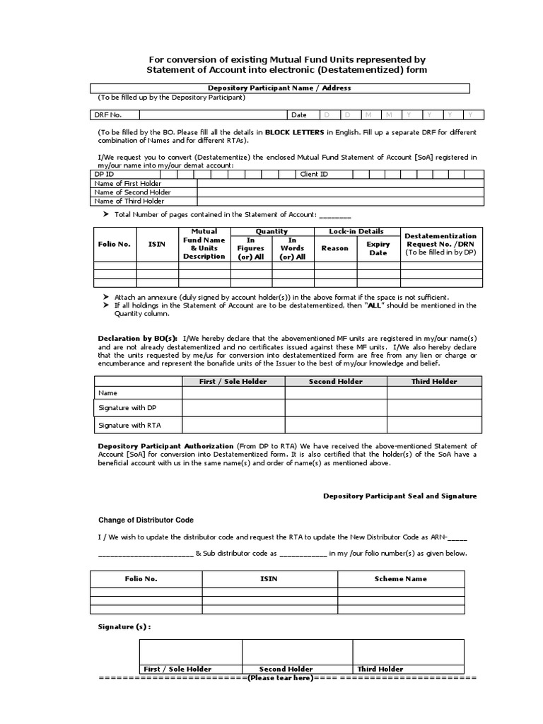 Destatementization Form | PDF | Business | Computing And Information ...