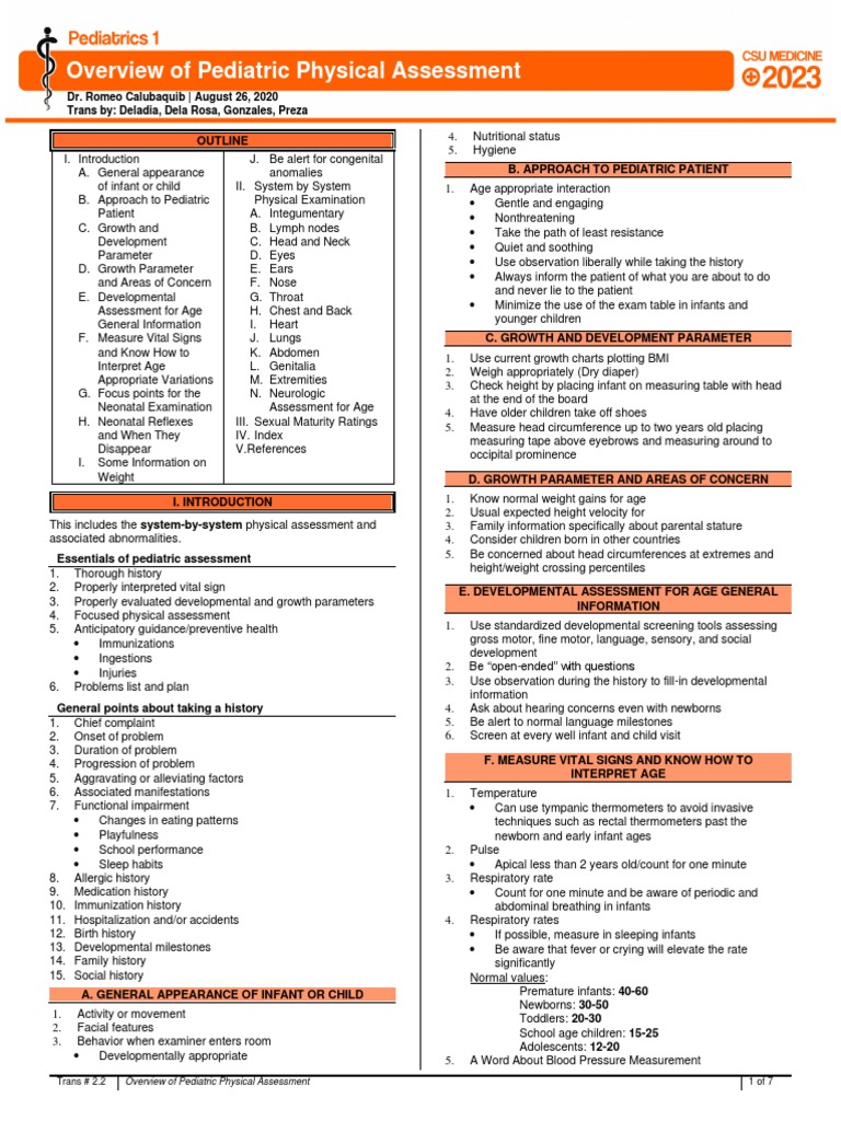 Pediatric Physical Examination