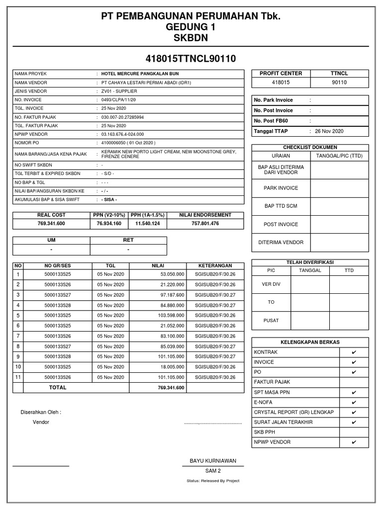 PT Cahaya Lestari Permai Abadi 418015ttncl90110 | PDF