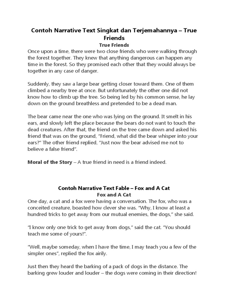 Contoh Narrative Text Singkat Dan Terjemahannya | PDF | Coffee | Tea