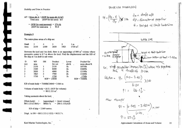 Propeller Immersion Calculation | PDF