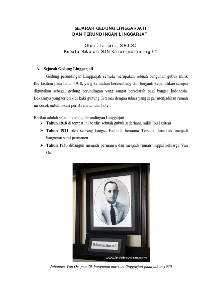 Sejarah Gedung Linggarjati Dan Perundingan Linggarjati | PDF