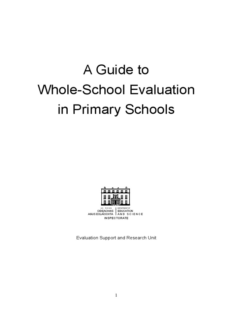 A Guide To Whole School Evaluation In Primary Schools PDF Teachers