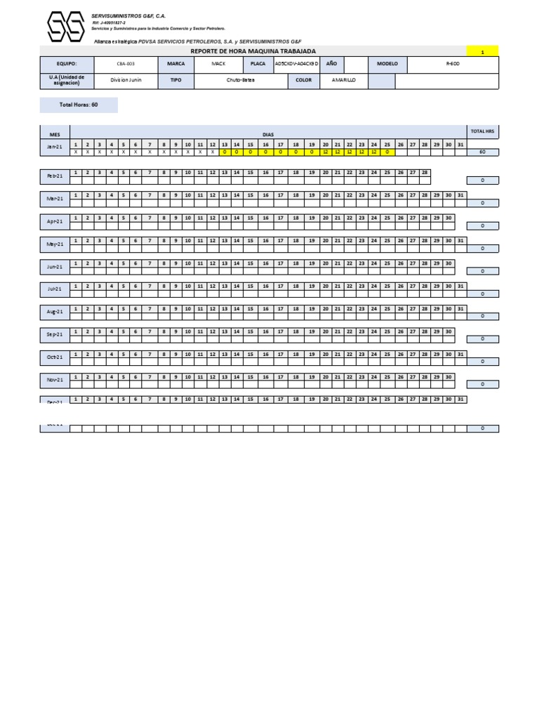 HORA TRABAJADA (Chuto Batea-Amarillo-A05CK0V) | PDF | Conflictos ...