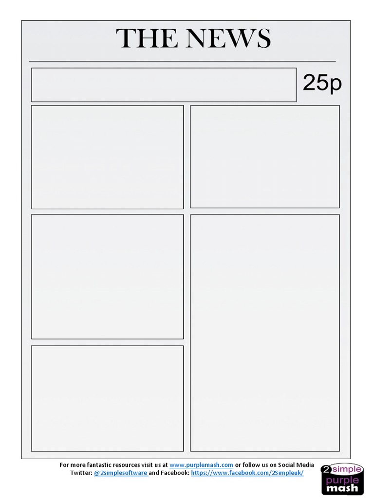Writing Frame - Newspaper 1 Template | PDF