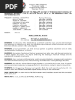 Sample Brgy Resolution | PDF | Devolution | Local Government