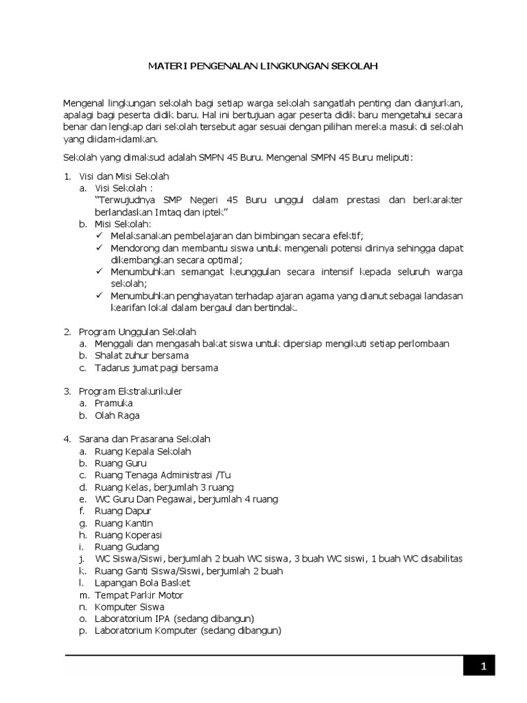 Materi Pengenalan Lingkungan Sekolah | PDF | Kesehatan Holistik