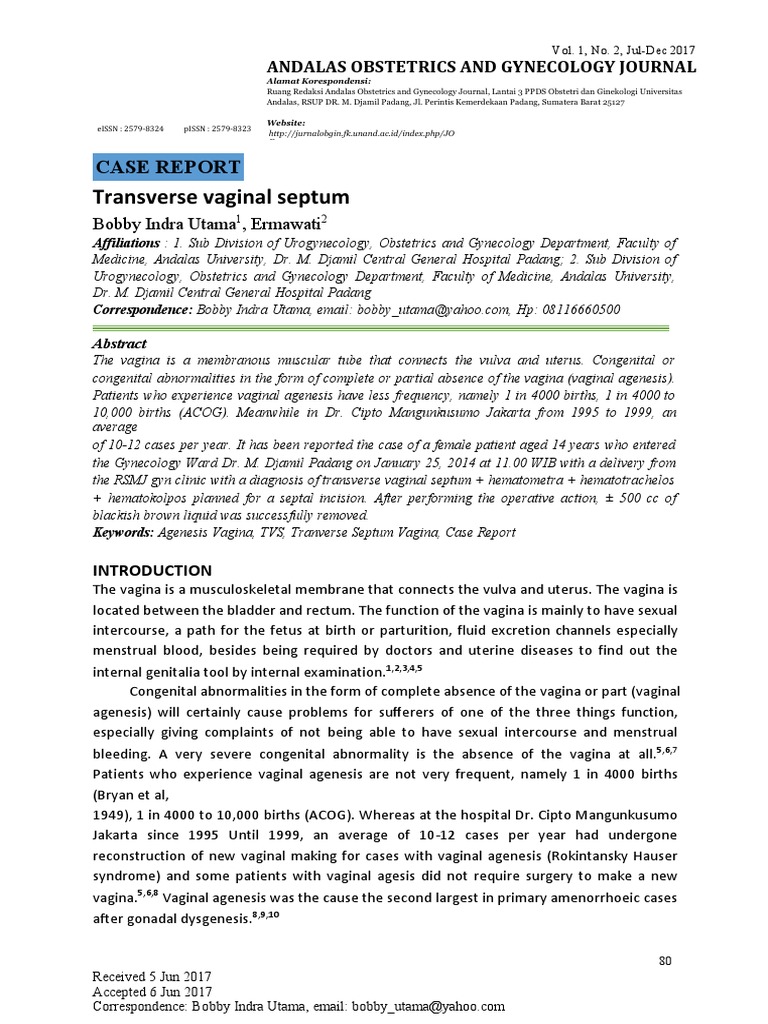 Vaginal Septum | PDF | Vagina | Female Mammals