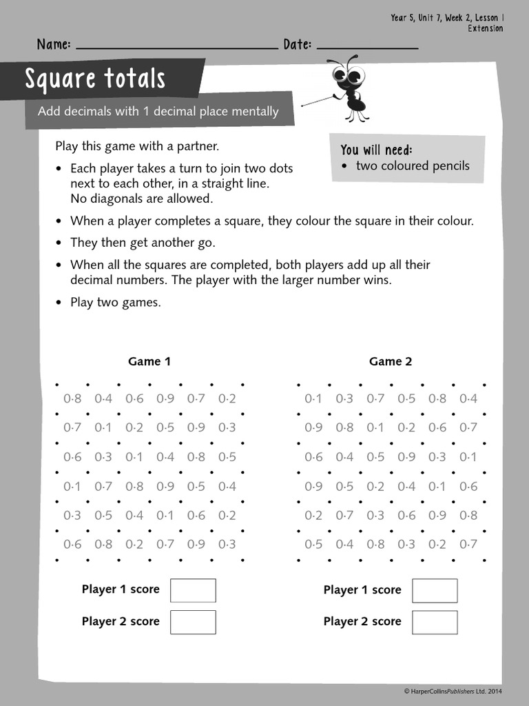Decimals Adding-Fun Game | PDF