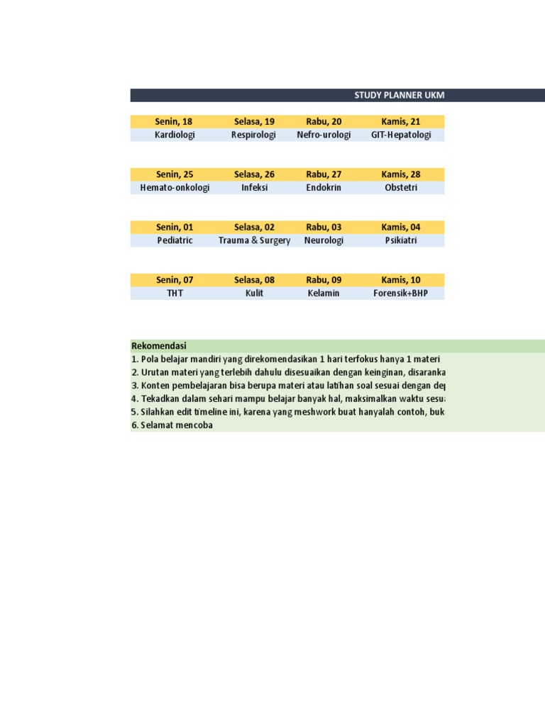 Study Planner UKMPPD - Meshwork | PDF