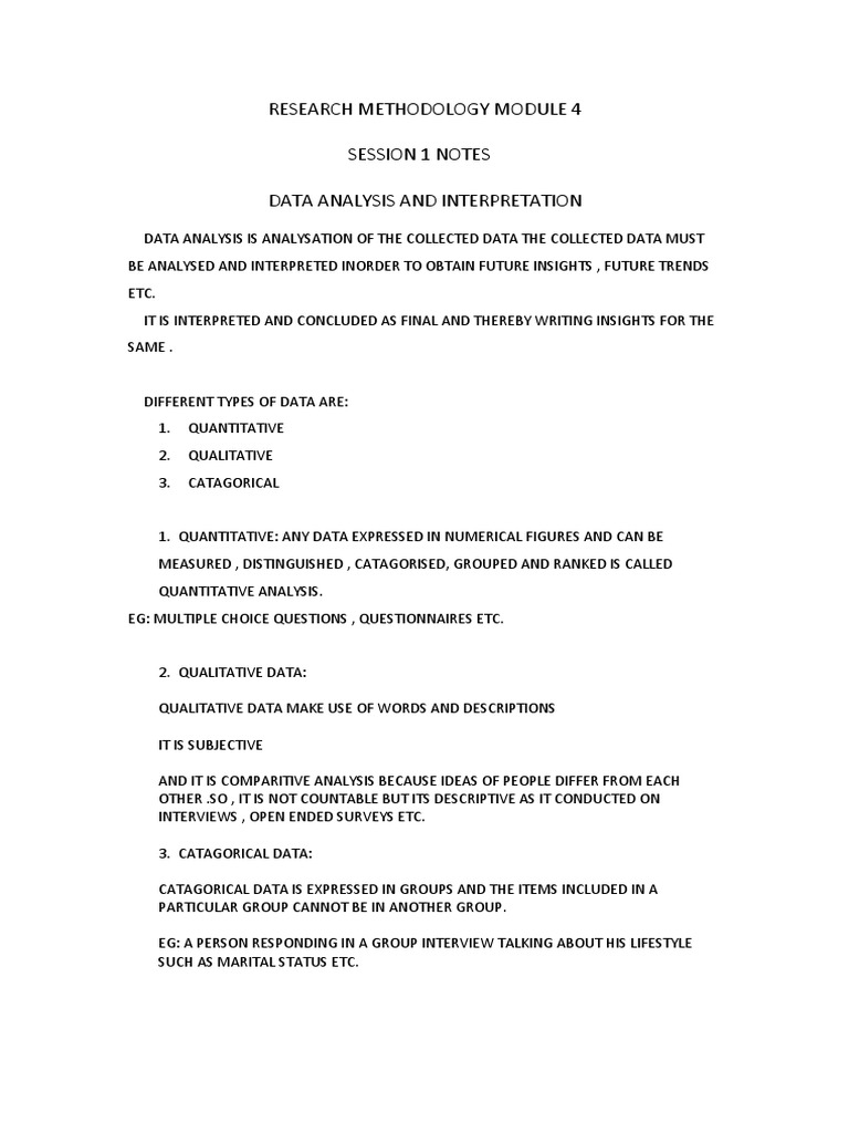 Research Methodology Module 41 | PDF | Qualitative Research | Data