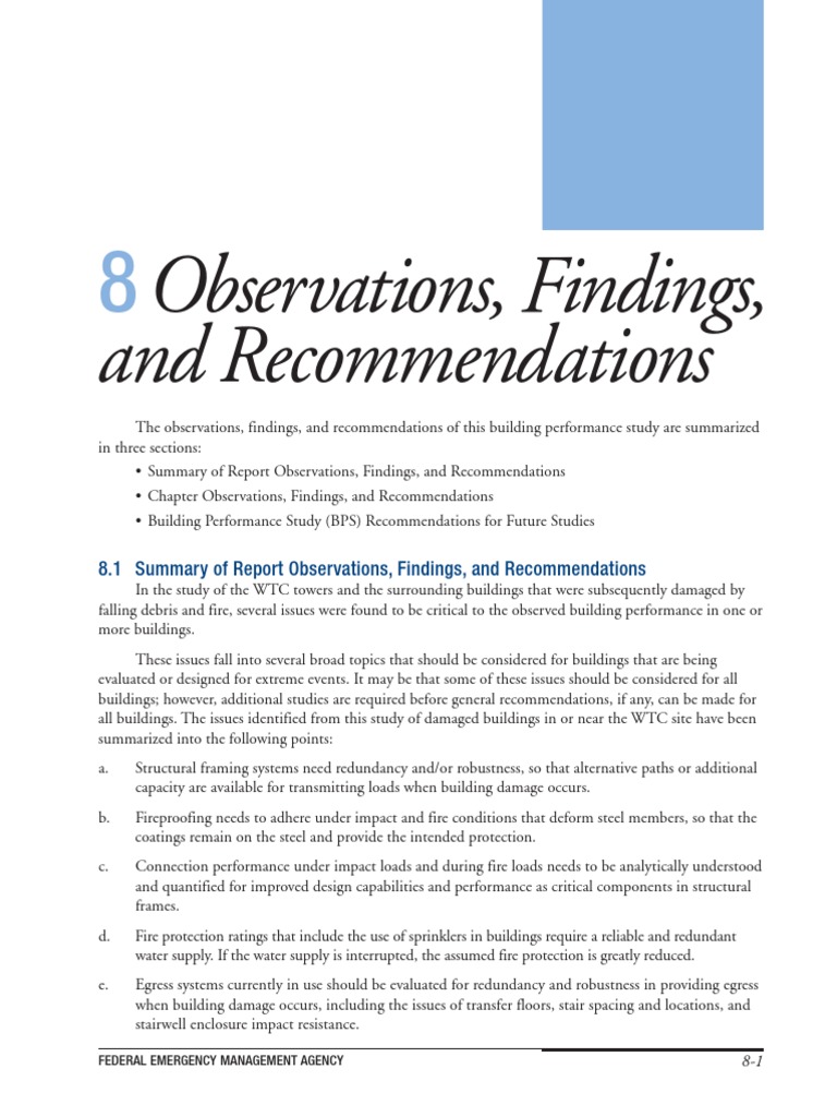 8.1 Summary of Report Observations, Findings, and Recommendations | PDF ...