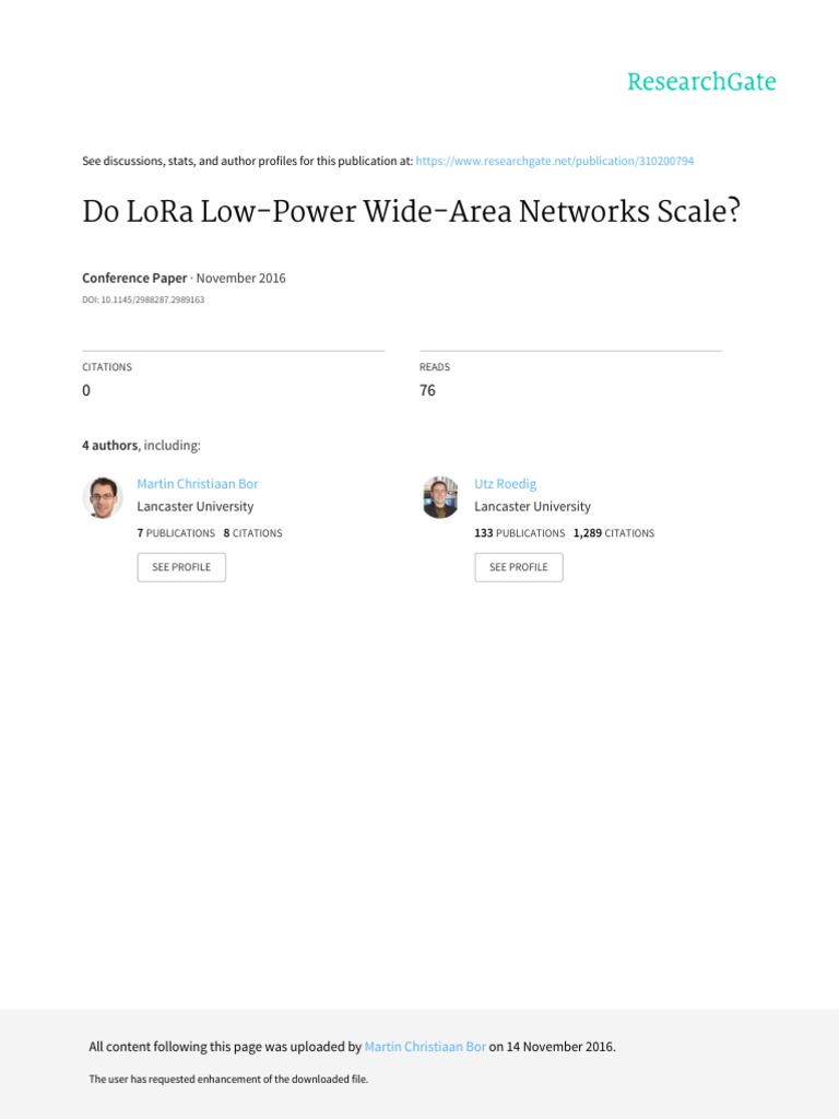 Do LoRa Low-Power Wide-Area Networks Scale | PDF | Bandwidth (Signal ...