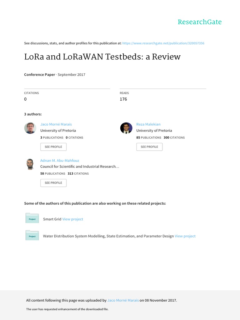 LoRa and LoRaWAN Testbeds A Review | PDF | Internet Of Things | Osi Model