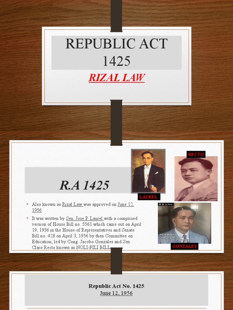 Republic Act 1425: Rizal Law | PDF | Science | Philosophical Science