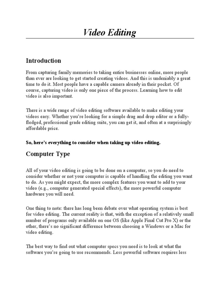 Video Editing: So, Here's Everything To Consider When Taking Up Video ...